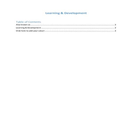Learning & Development | PDF