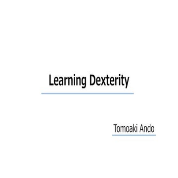 Learning dexterity assignment | PPT