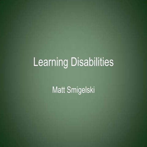Learning disabilities | PPT