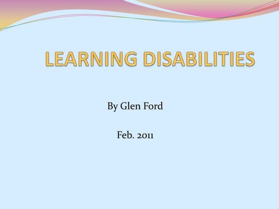 Learners with Learning Disabilities | PPT