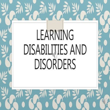 Learning disabilities | PPTX