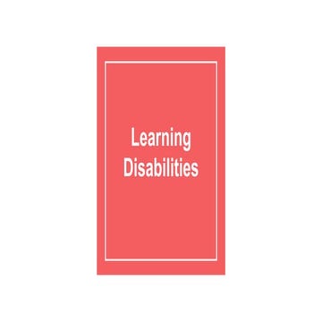 Learning disabilities | PPT