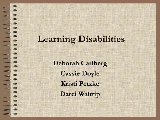 Learning Disabilities With Video | PPT