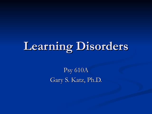 Specific learning disorder in DSM-V-TR pptx | PPTX