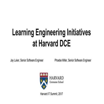 Learning Engineering Initiatives at Harvard DCE | PDF
