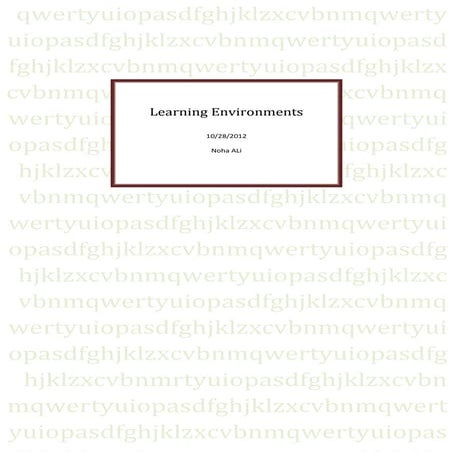 Learning environments | DOCX | Tablets and E-readers | Consumer Electronics