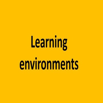 Learning environments | PDF