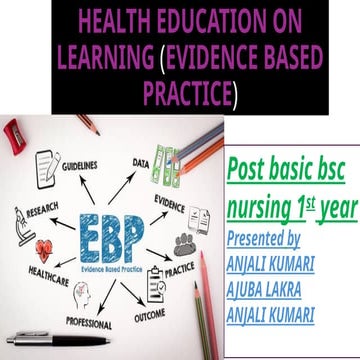 Lession plan on Learning evidence based practice ppt Post basic bsc ...