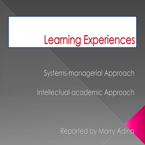 Learning experiences | PPTX