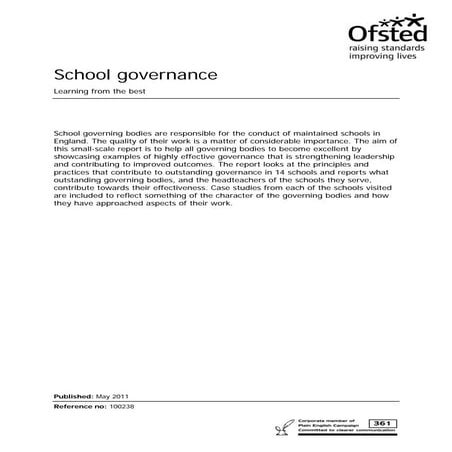 Latest report summary on school governance | PDF