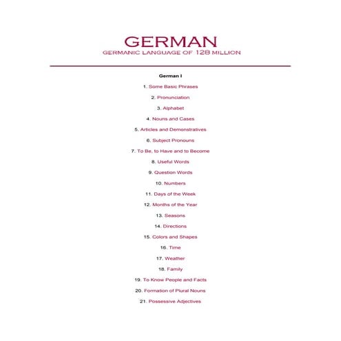 Introduction to German A1 for Certification exam | PDF