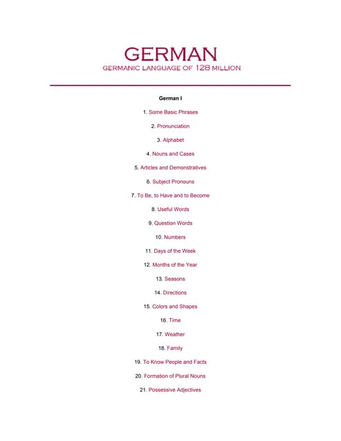 German A1 Intro | PPTX