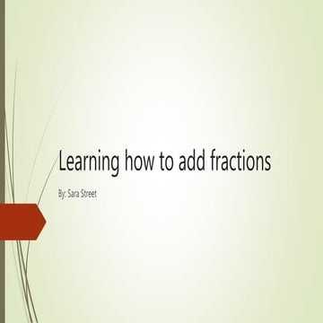 Learning how to add fractions | PPT