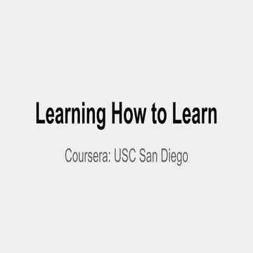 Learning how to learn assignment | PPT