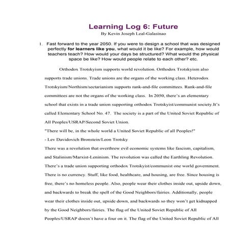 Kevin Joseph Leal-Galasinao's Critical Response Reflection | DOCX