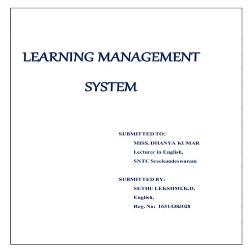 Learning management system sethu | DOCX
