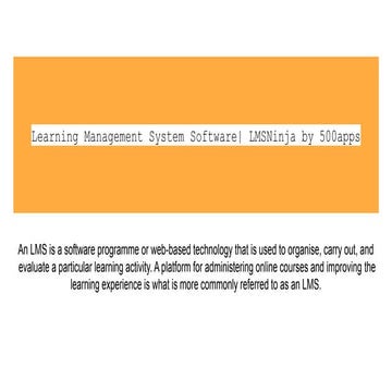 Learning Management System Software_ LMSNinja by 500apps.pdf | Education