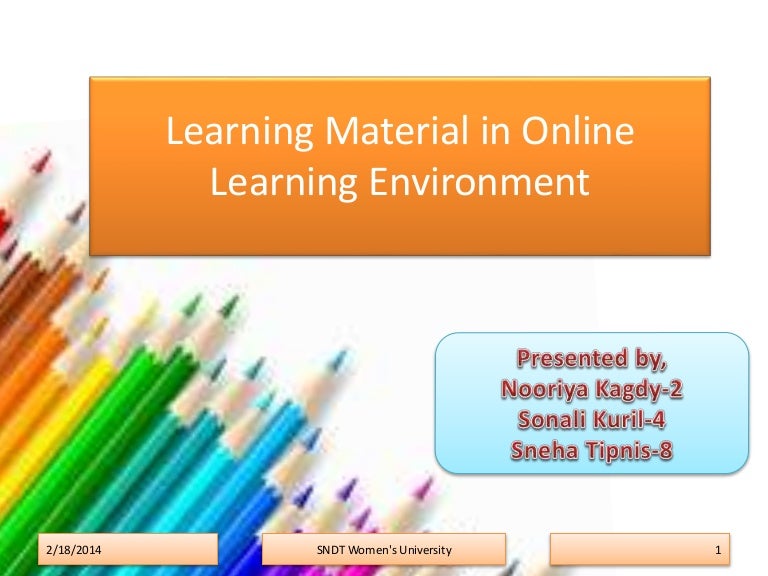 Learning materials in online learning environment