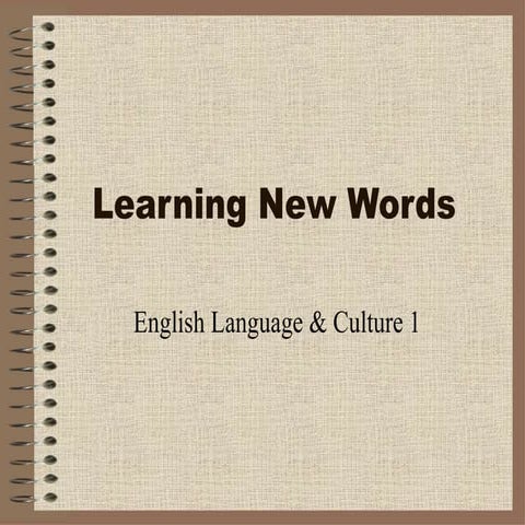 Learning New Words | PPT