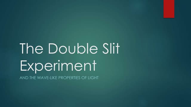Young's double slit experiment | PPTX