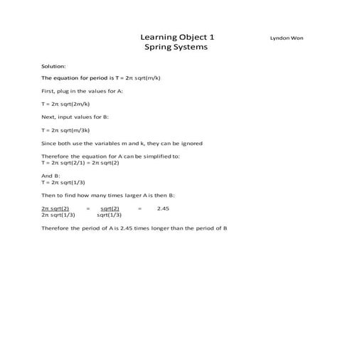 Learning object 1 solution | DOCX