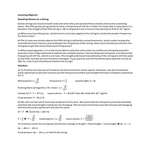 Learning object 6 guitar strings | DOCX
