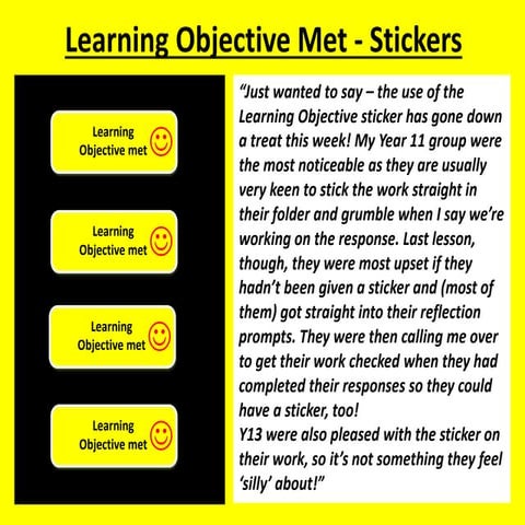 Learning objective achieved sticker | PPTX