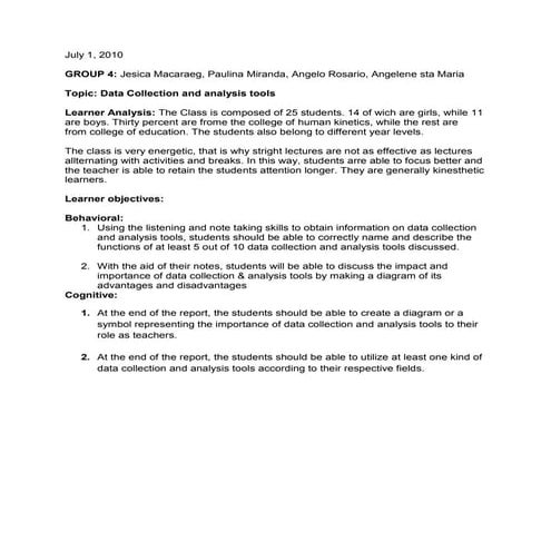 Presentation of TUT courses II | PPTX