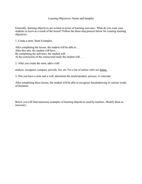 Blooms Planning Sheet | PPT