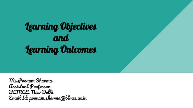 Learning outcomes | PPT