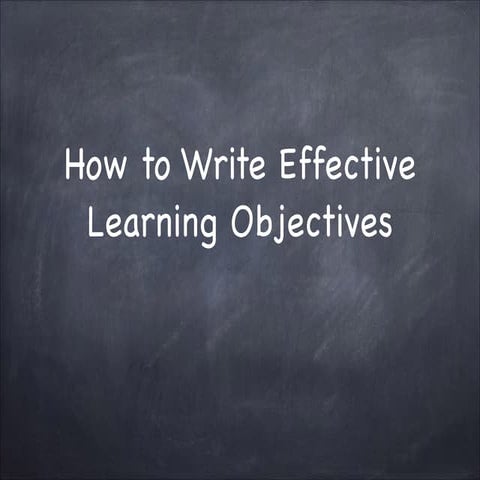 Learning objectives power point | PPT