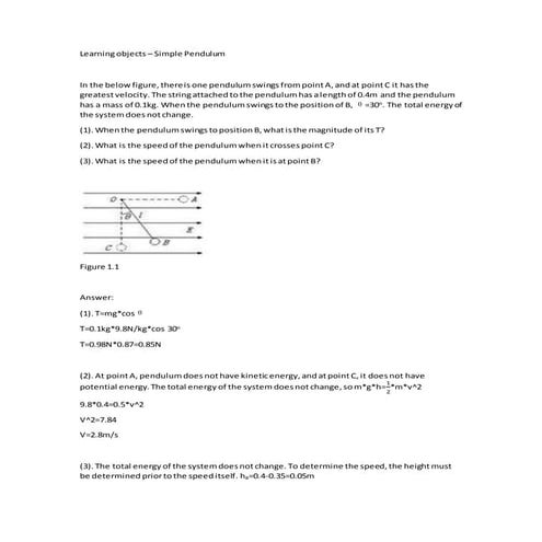 Simple Pendulum | PDF