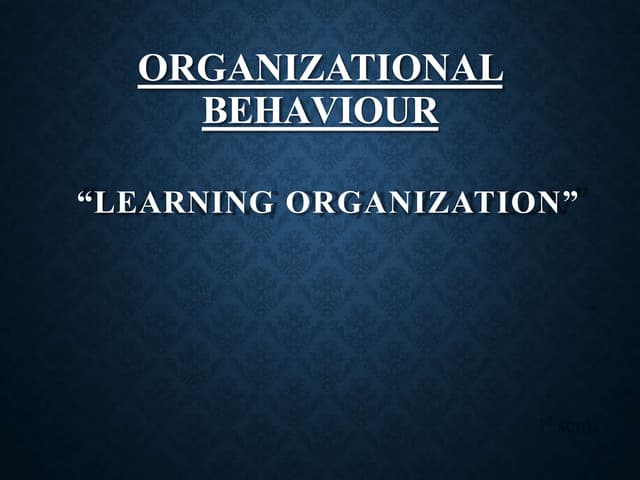 School as a learning organization | PPTX