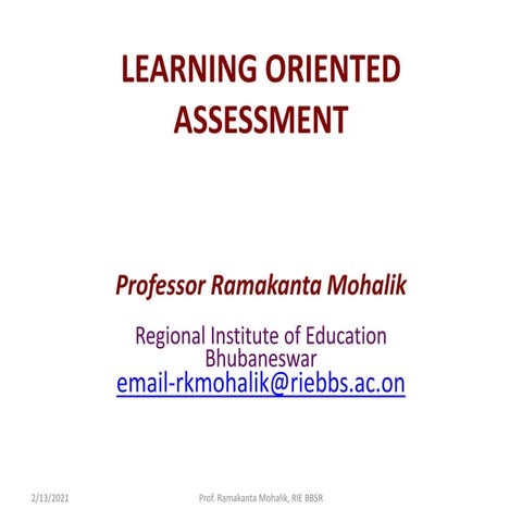 Learning Oriented Assessment | PPTX