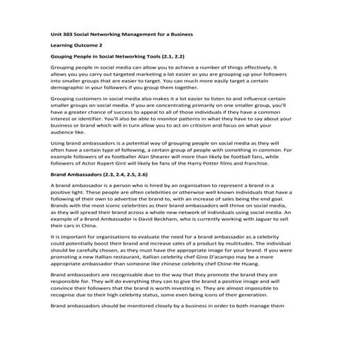 Learning outcome 2 | PDF