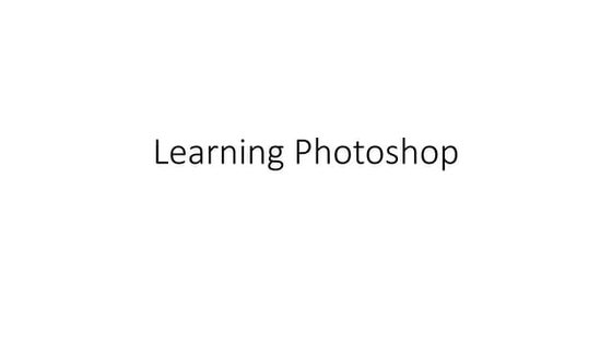 Photoshop notes | PDF