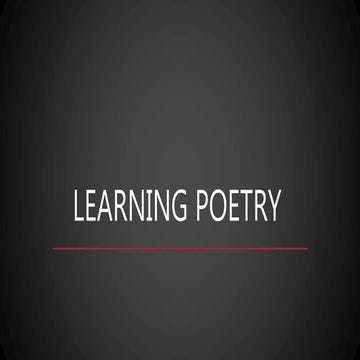 Learning poetry | PPTX