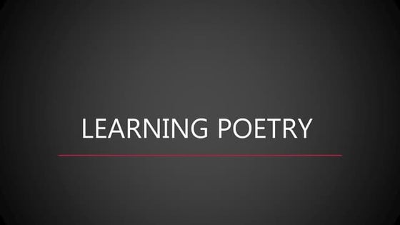 Elements of poetry | PPT