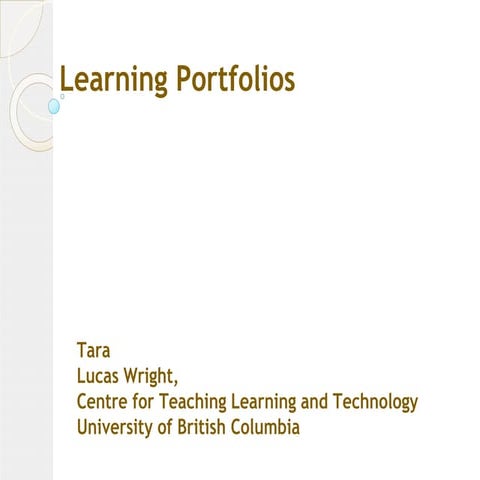 Learning portfolio presentation | PPTX