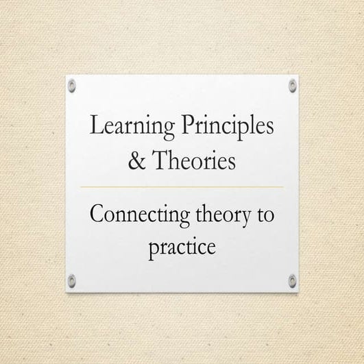 Learning principles & theories | PPTX