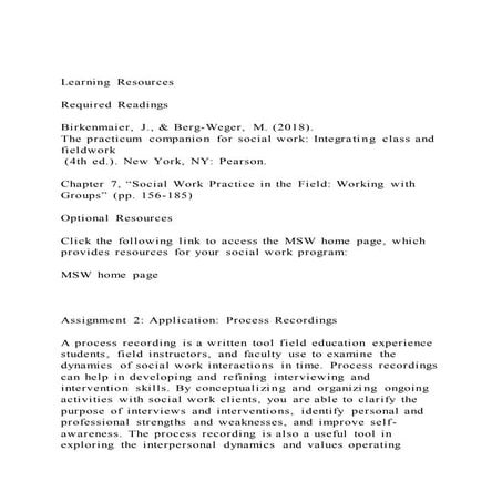 Learning resources required readingsbirkenmaier, j., & be | DOCX | Education