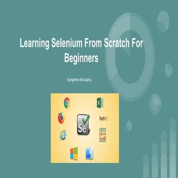 Learning Selenium From Scratch For Beginners | PDF