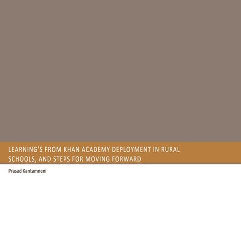 Learnings from Khan Academy Deployment in Rural Schools (India) | PPTX ...