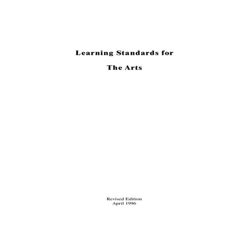 Learning standards for the arts | PDF