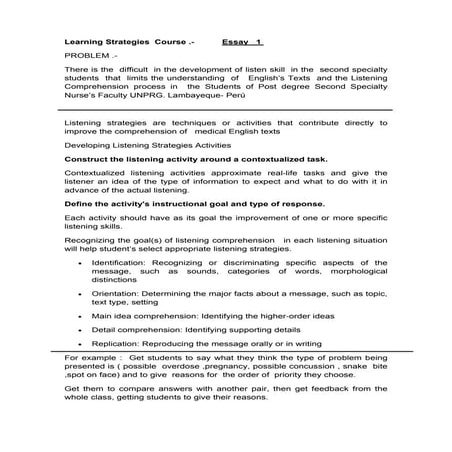 Learning strategies essay 1 | PDF