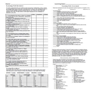 Learning style inventory | DOCX