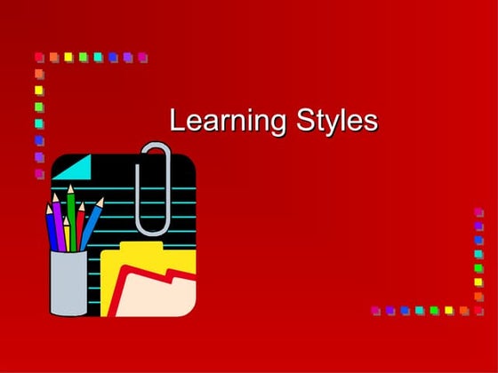 Learning styles (power point) | PPT | Education