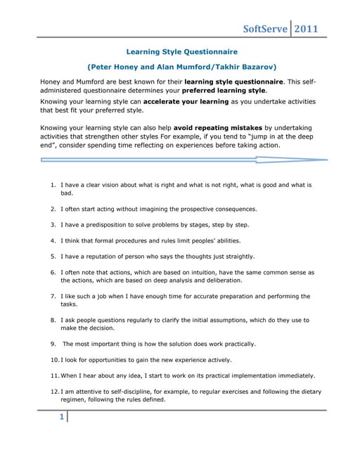 Communication styles questionnaire-1 | PDF