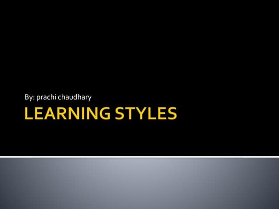 Learning styles (power point) | PPT