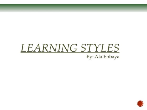 Learning style ppt | PPT